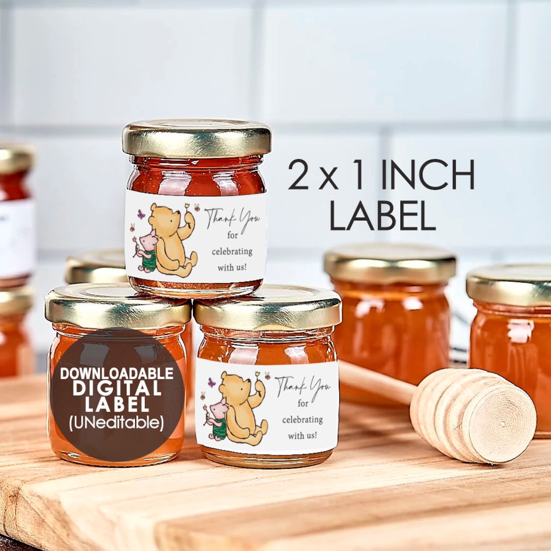 DOWNLOADABLE Honey Jar Label at 2x1 Inches / Digital File is Uneditable ...