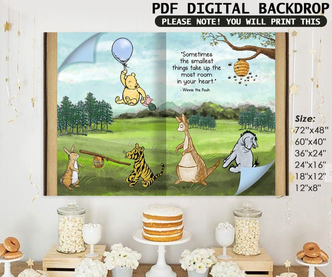 72x48 Classic Winnie the Pooh Giant Book Backdrop - Etsy