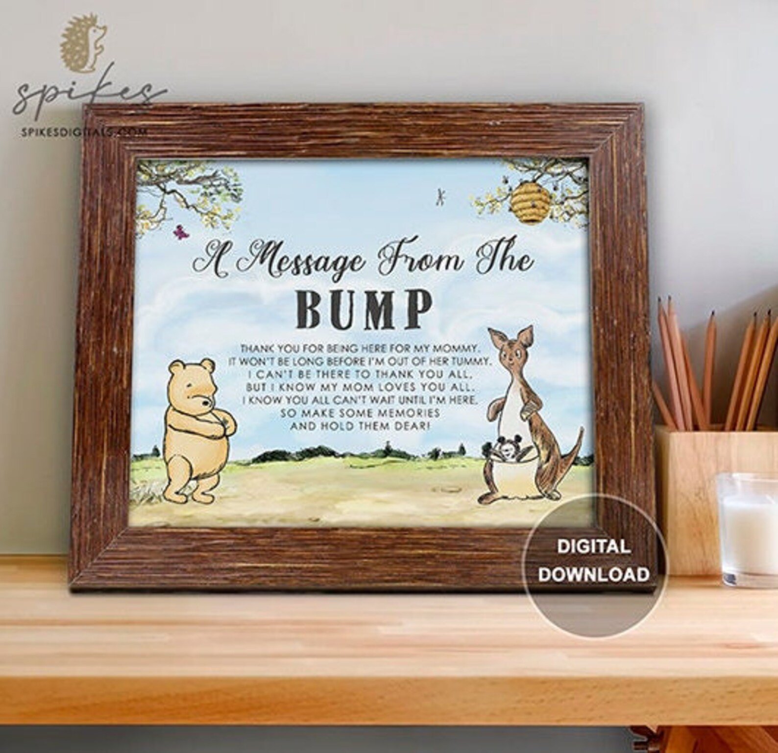 DIGITAL Download 10x8 Baby Shower Sign / Message From the Bump ...