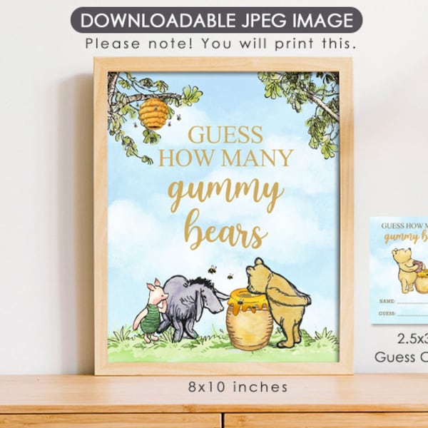 Guess How Many Honeycombs Winnie The Pooh Etsy