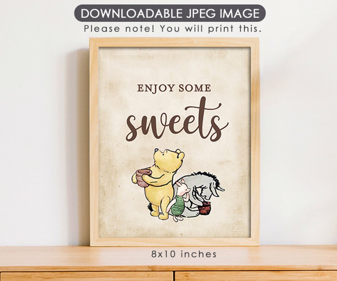 8"x10" Classic Winnie the Pooh Party Poster Decoration / for Birthday ...
