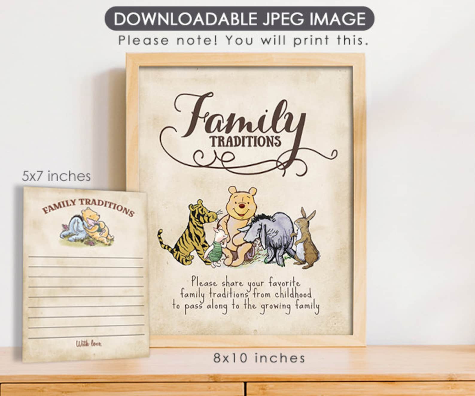 DOWNLOADABLE 8x10 Family Traditions Sign and Cards - Etsy