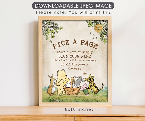 8x10 Classic Winnie the Pooh Party Poster - Etsy