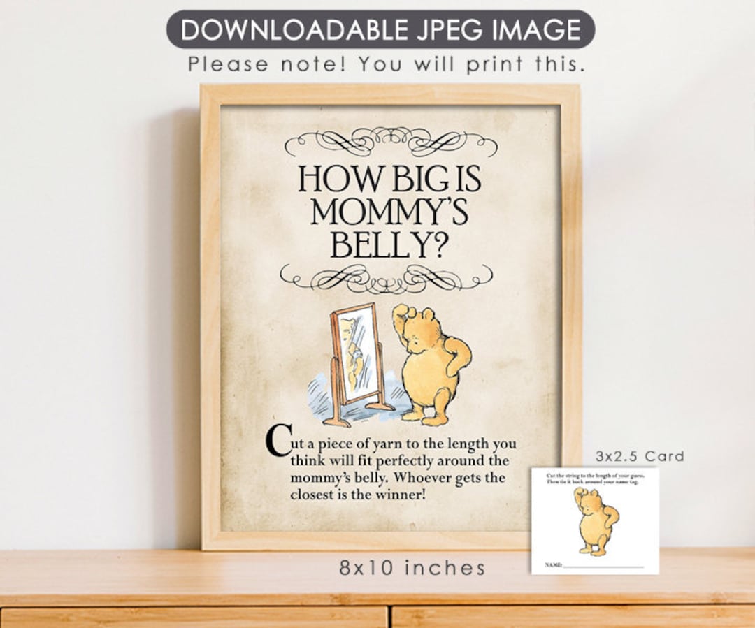8"x10" How Big is Mommy's Belly Game Sign and String Card Name Tag ...