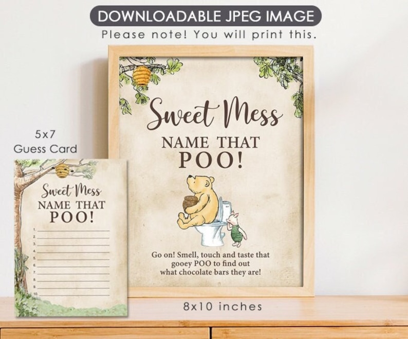 DIGITAL DOWNLOAD Sweet Mess/ Name That Poo Game / Classic Winnie the ...