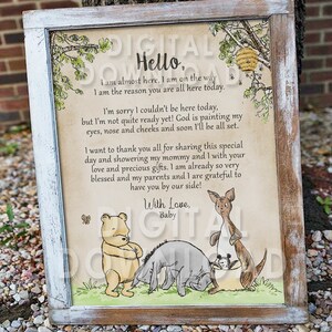 8"x10" Classic Winnie the Pooh Baby Showerdecoration / Not Editable - Etsy
