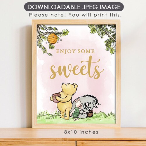 8x10 Classic Winnie the Pooh Party Poster - Etsy
