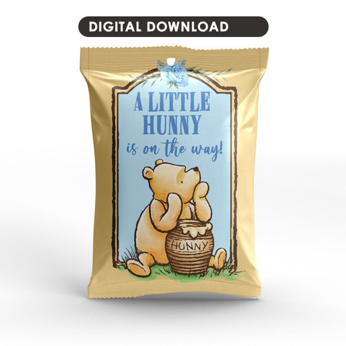Classic Winnie the Pooh Printable Chip Bag Label / Boy Blue Yellow ...