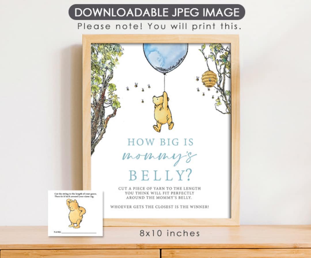8"x10" How Big is Mommy's Belly Game Sign and String Card Name Tag ...