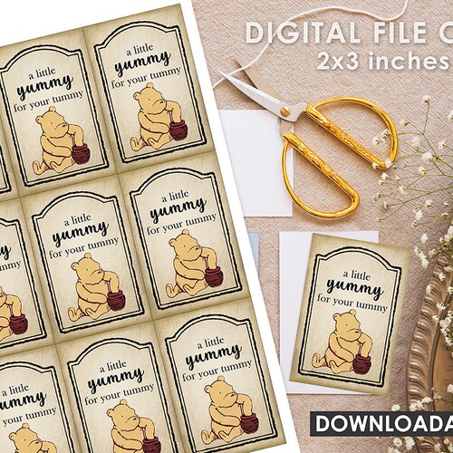 A Little Yummy for Your Tummy Tag / Classic Winnie the Pooh - Etsy