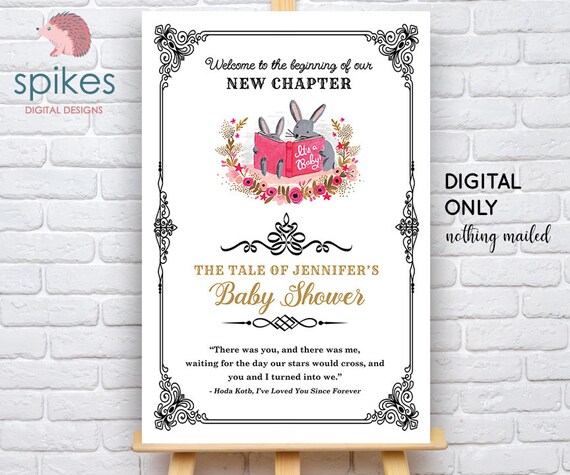 Welcome Sign Storybook Book Themed/ PDF Digital Poster | Etsy