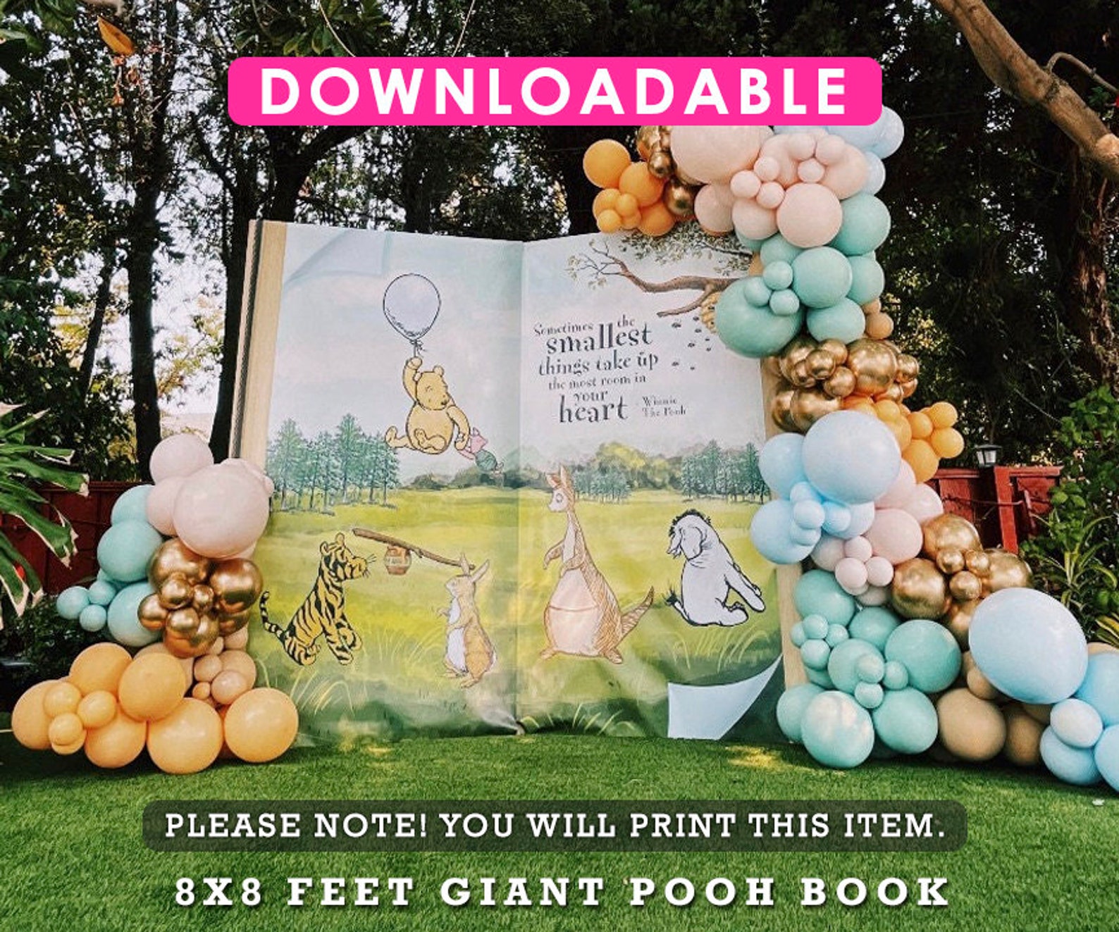 8x8 Feet Giant Book Backdrop/ Classic Winnie the Pooh Backdrop in ...