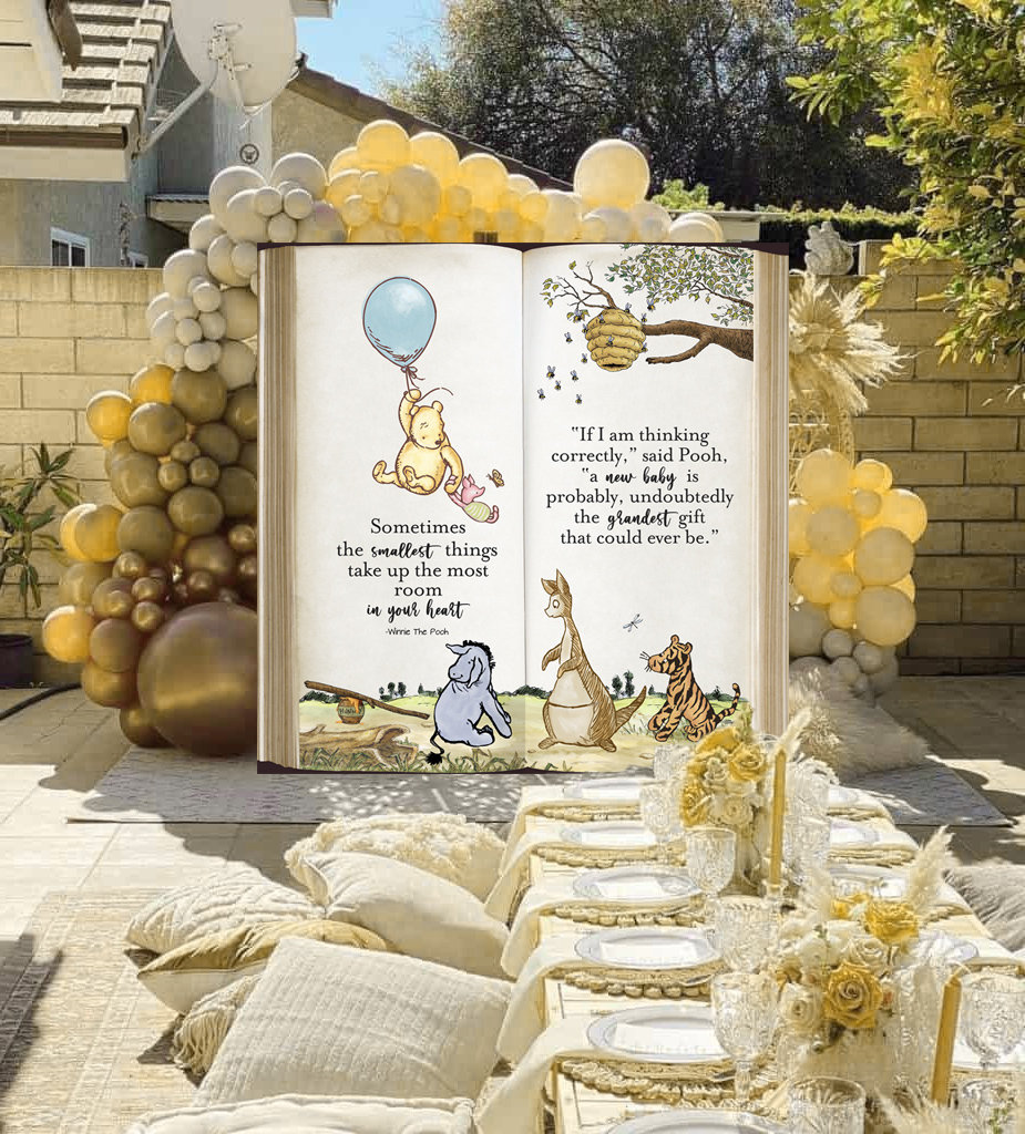 8x8 Feet Giant Pooh Book Backdrop/ Classic Winnie the Pooh Backdrop in ...