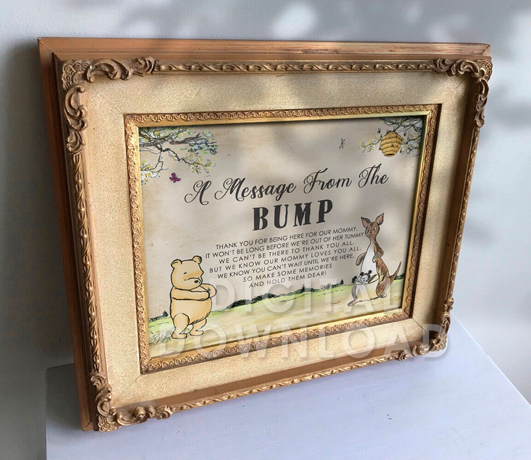 DIGITAL Download 10x8 Baby Shower Sign / Message From the Bump of Twins ...
