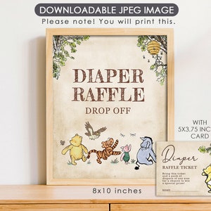 Downloadable Diaper Raffle Ticket Insert Card With Sign Diaper Drop off ...