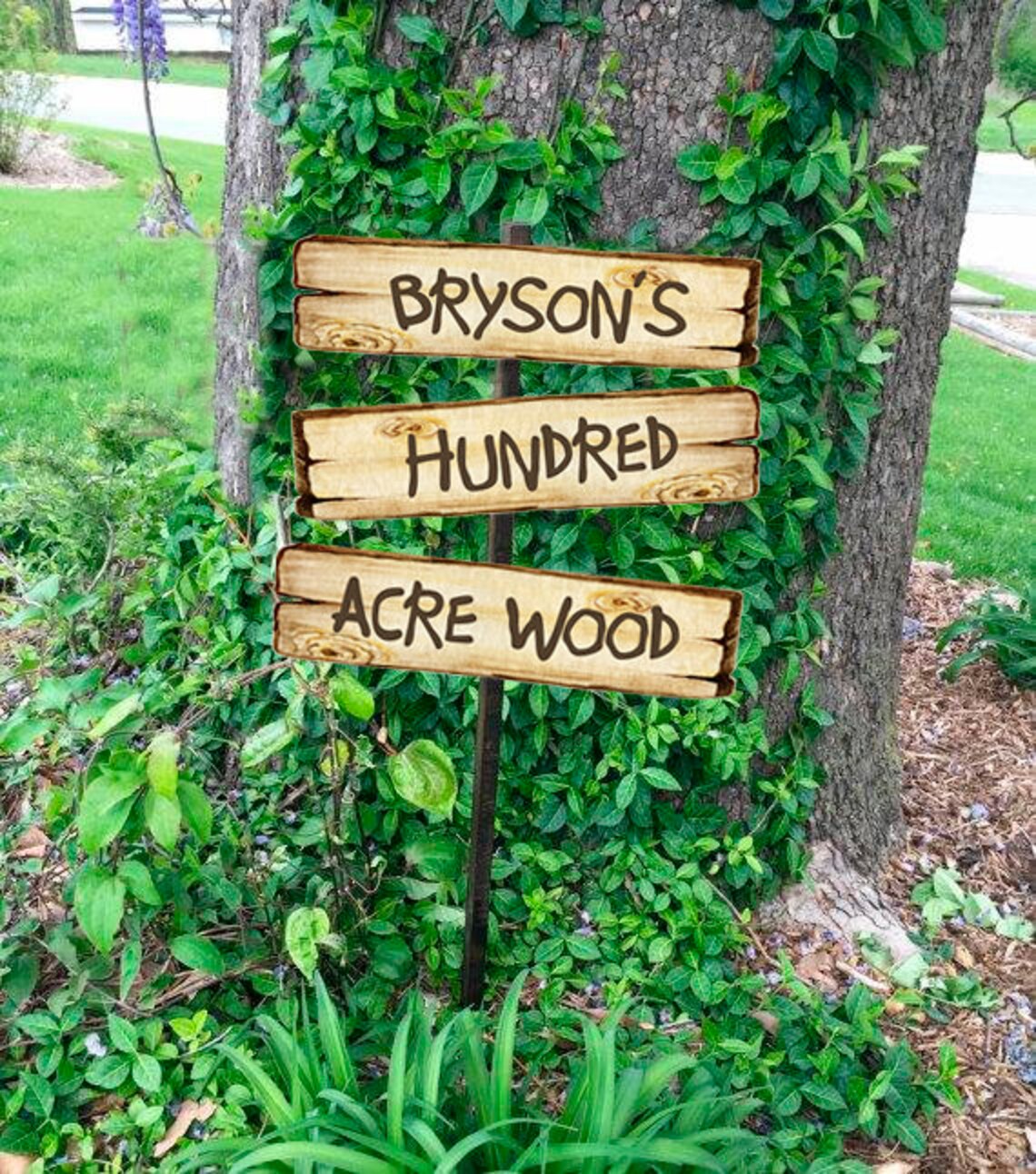 PERSONALIZED Digital Sign/ Wood Signage Hundred Acre/ Digital - Etsy