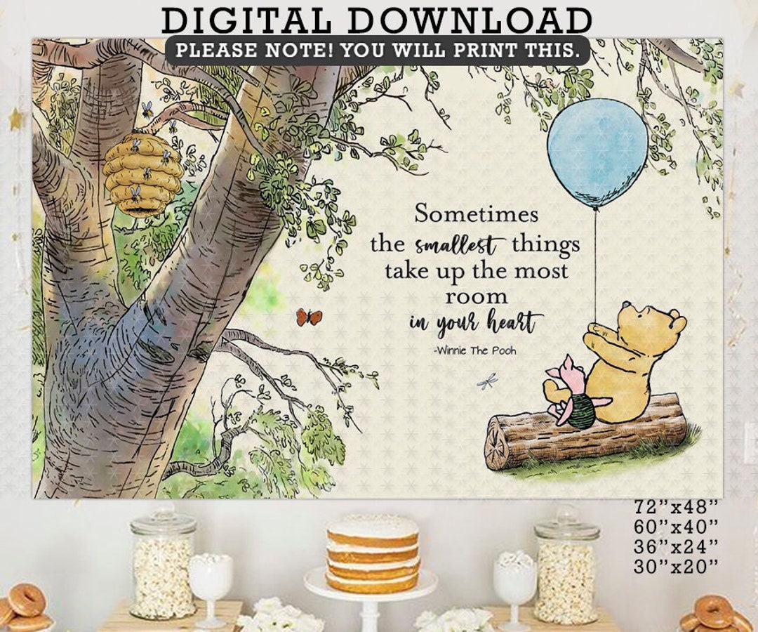 Classic Winnie the Pooh Backdrop Background in DIGITAL FILE / Instant ...