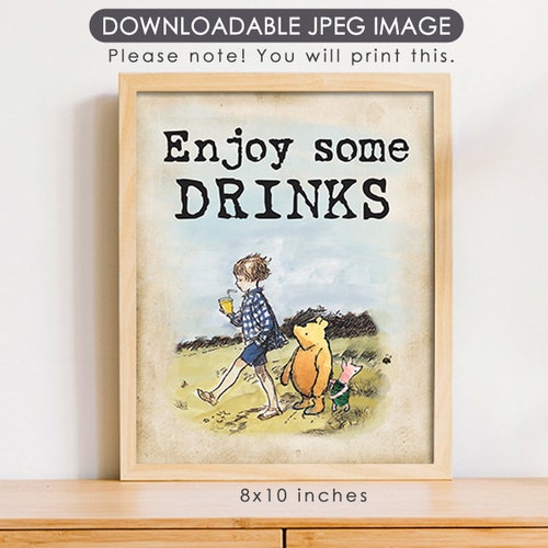 8x10 Classic Winnie the Pooh Party Poster - Etsy