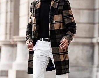 Plaid Winter Coat - Etsy