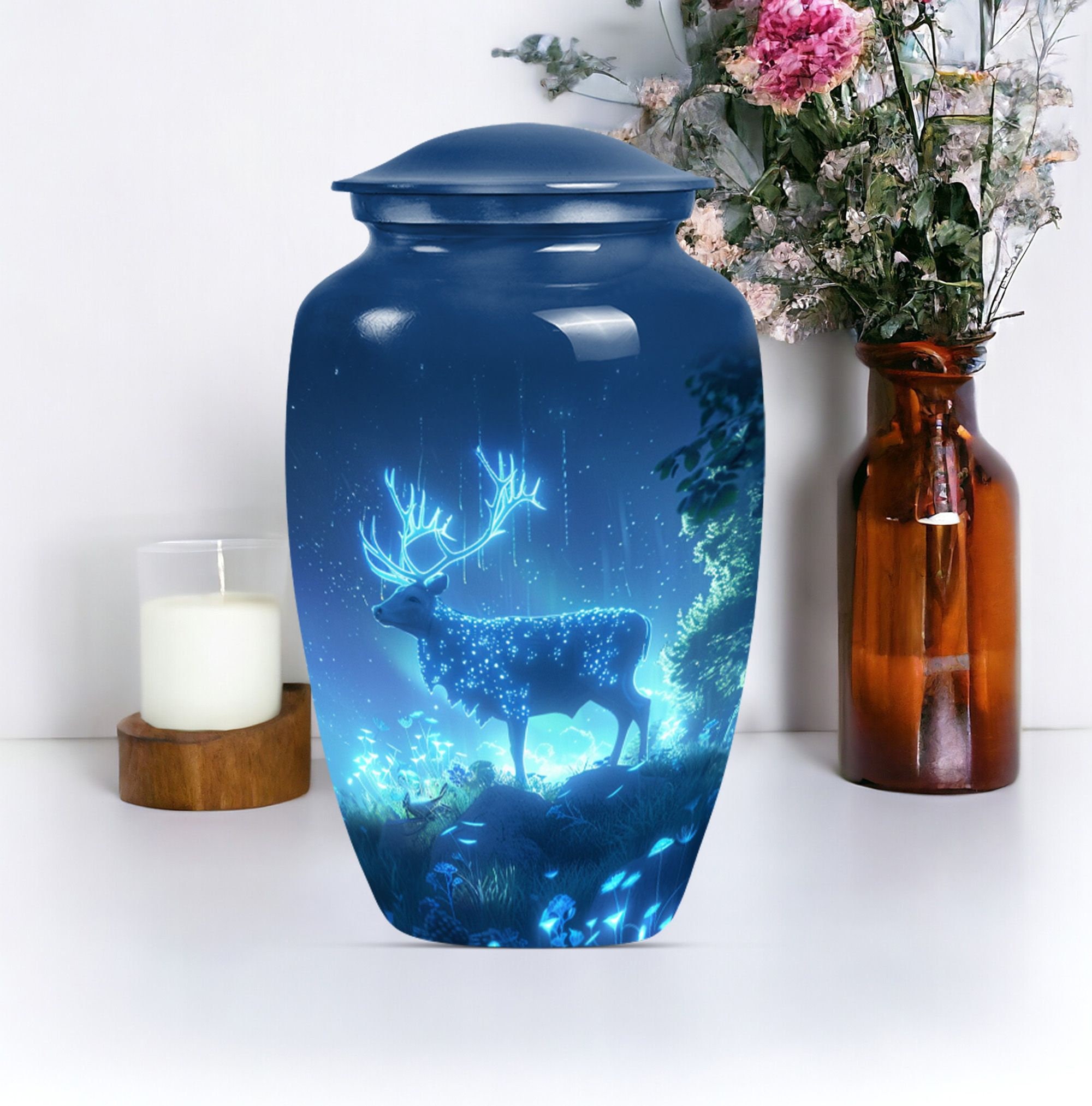 Enchanted Deer Urn for Human Ashes - Handcrafted Personalized Urn Ashes ...