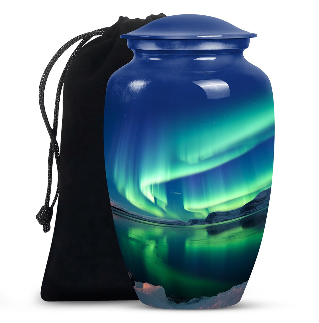 Northern Lights Unique Urns for Human Ashes, Metal Urn, Urn for Ashes ...