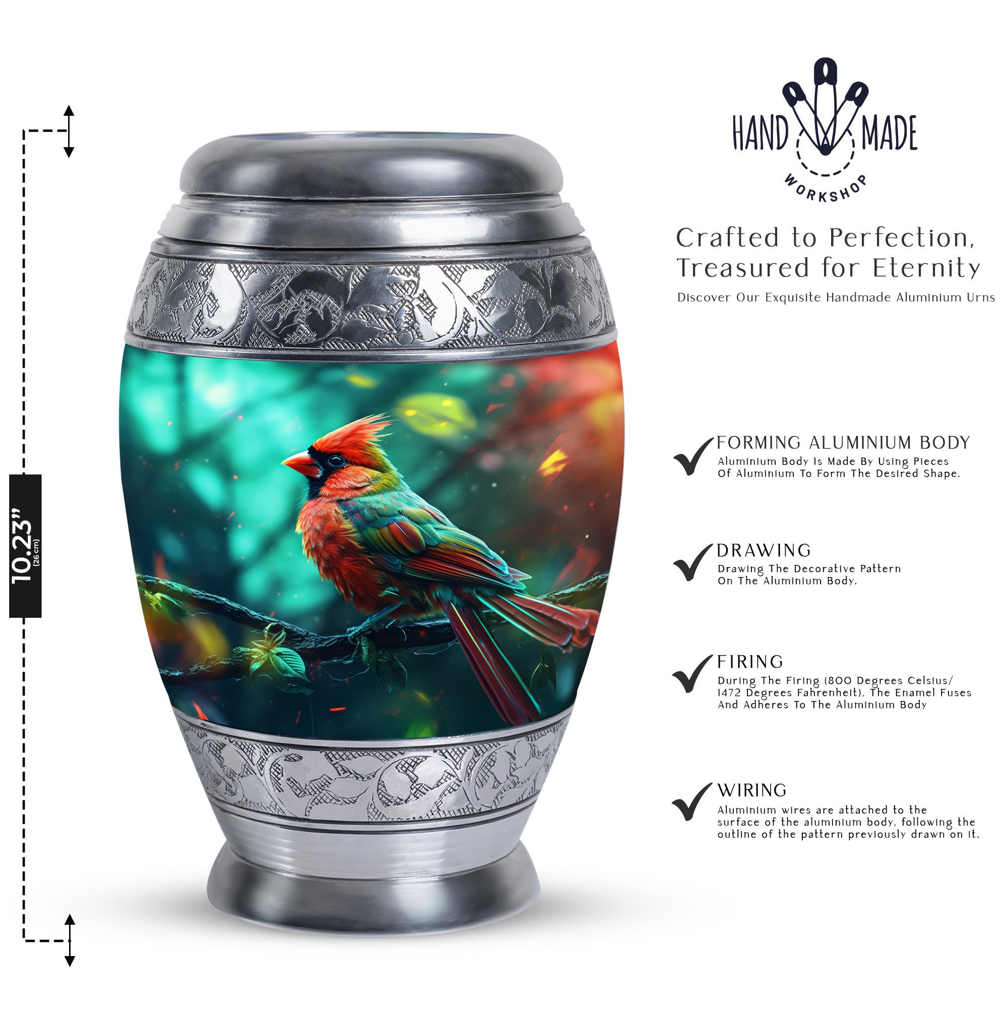Cardinal Bird Urn for Human Ashes Decorative Modern Urn Cremation Urns ...