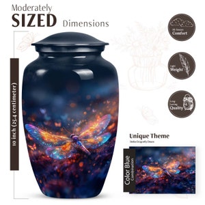 Starry Sky Dragonfly Cremation Urn - Decorative Keepsake Urn - Memorial ...