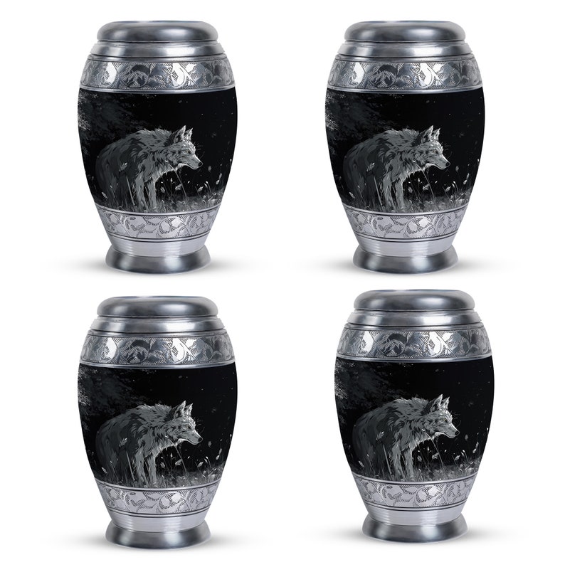 Wilderness Wolf Urns for Cremation Ashes - Handcrafted Aluminum Urn for ...