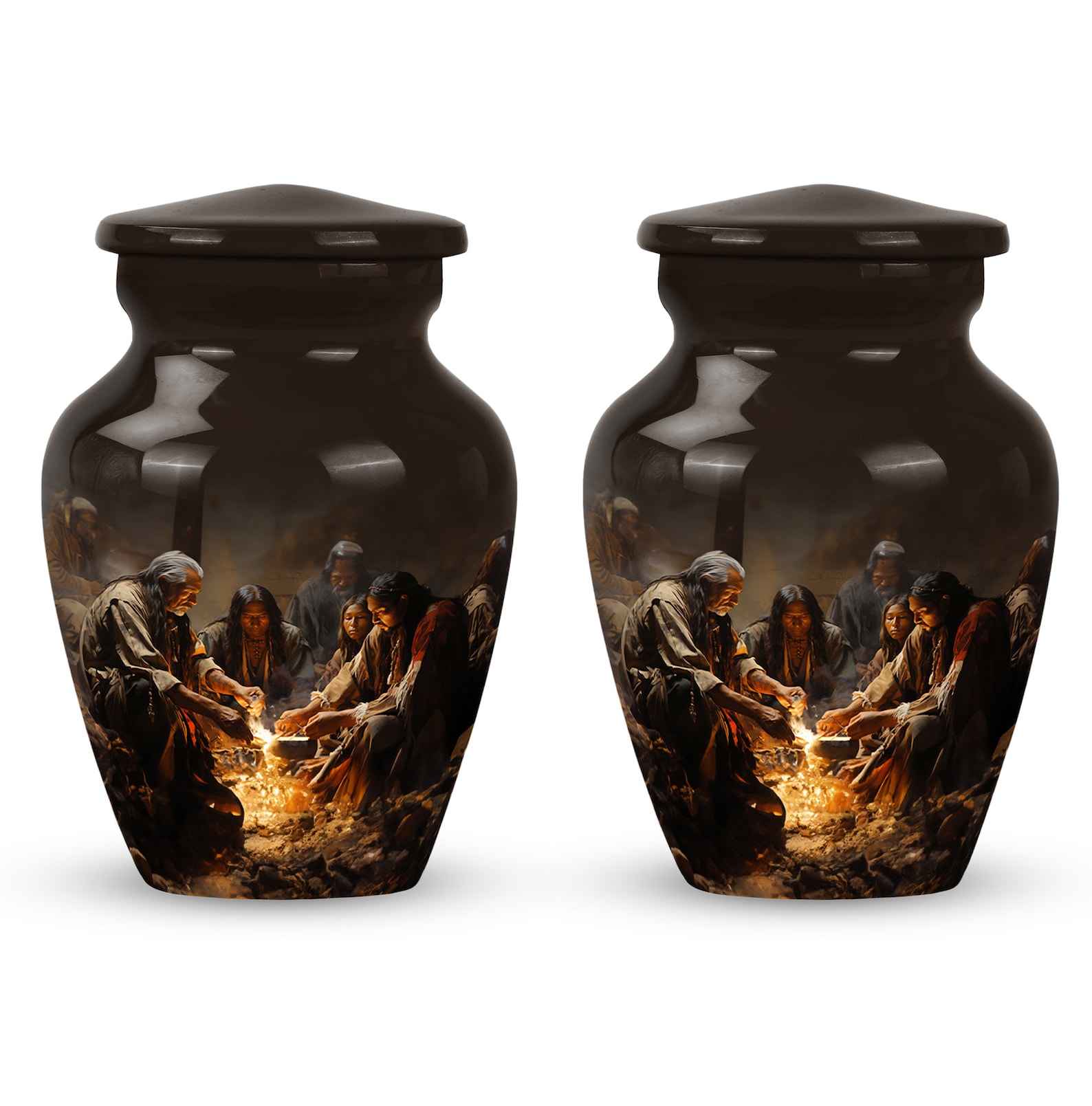 Indigenous Art Urn for Human Ashes - Metal Urns for Ashes for Adults ...