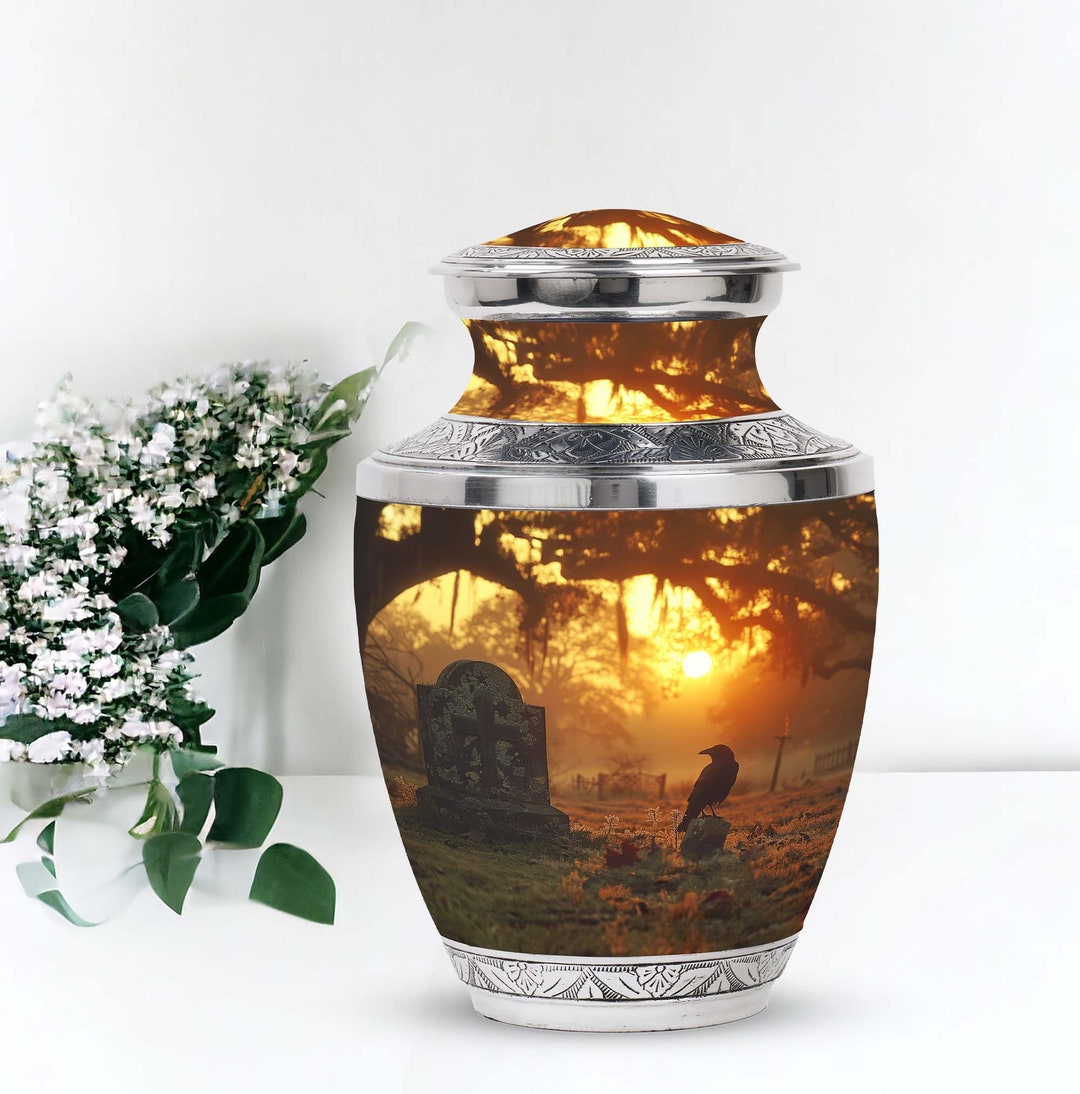 The Silent Sentinel: Raven-inspired Urns for Human Ashes - Cremation Urns for Ashes for Adults ...
