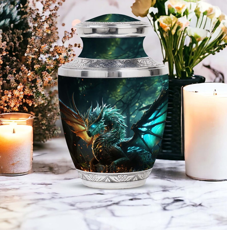 Dragon Urn for Ashes – Ashes Keepsake Urn, Modern Decorative Burial Urn ...