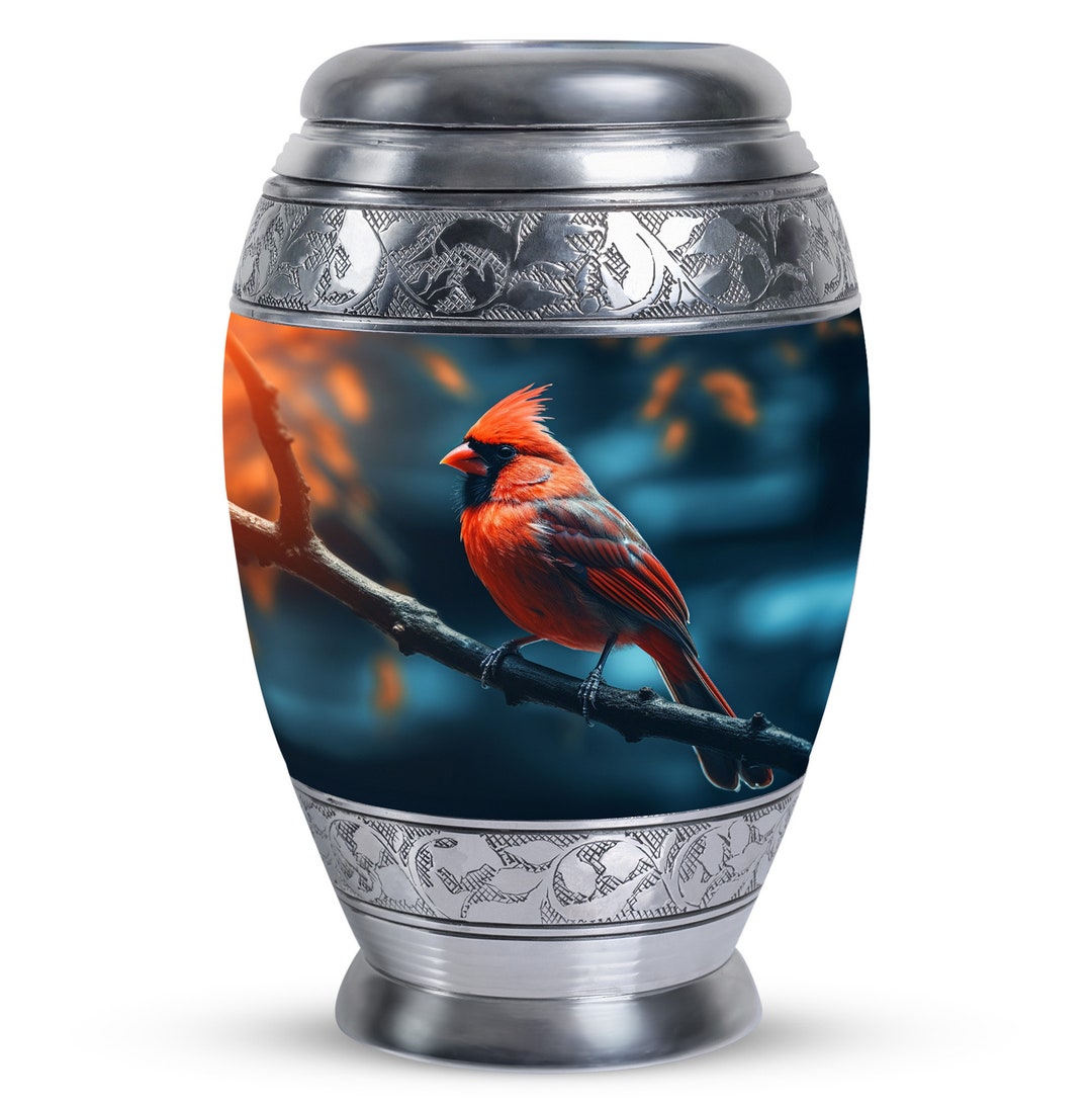 Cardinal Bird Sitting Urns for Human Ashes - Metal Urns for Ashes for ...
