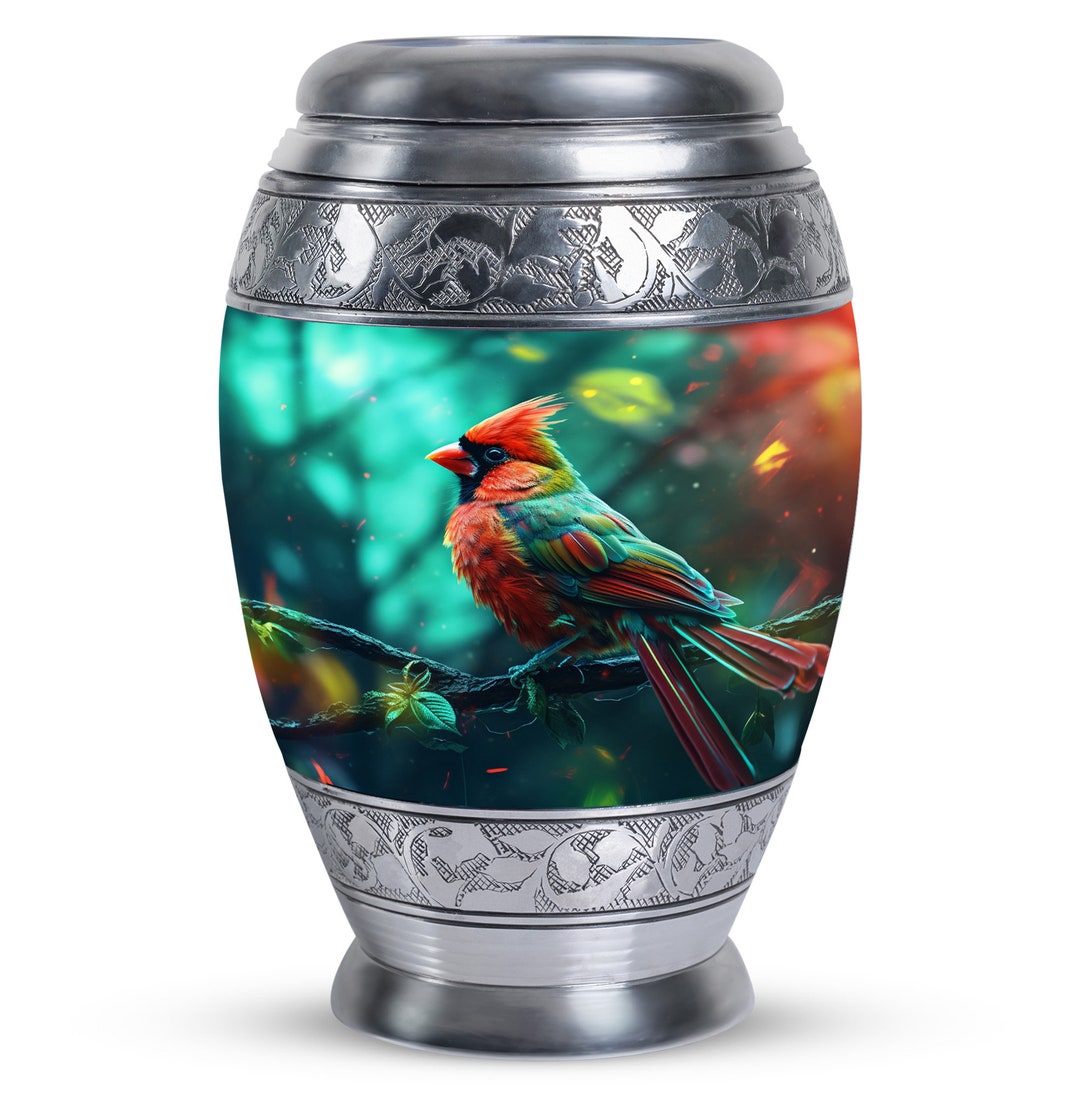 Cardinal Bird Urn for Human Ashes - Decorative Modern Urn - Cremation ...