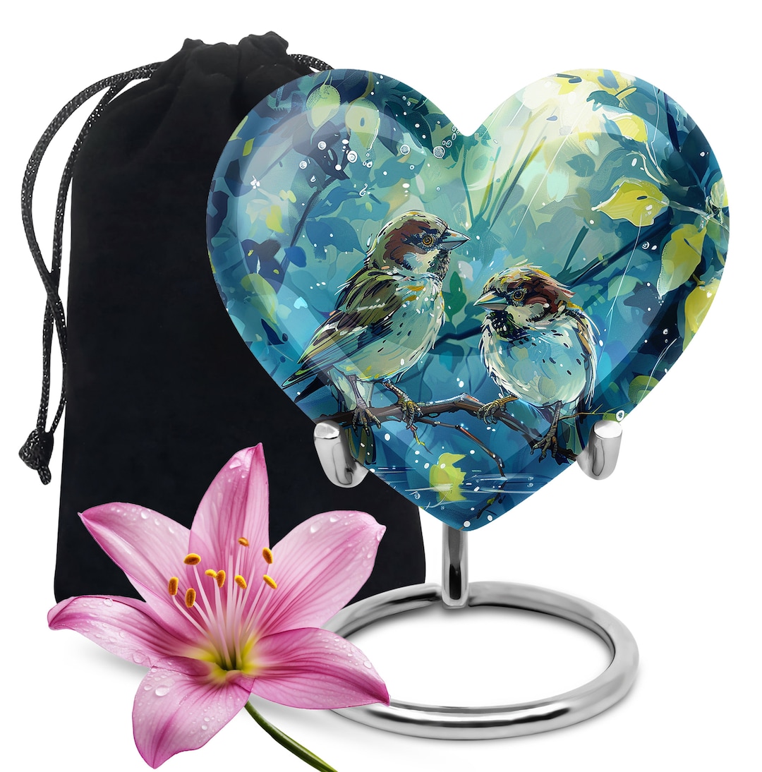 Bird Lovers Urn - Memorial Keepsake Urn for Cremation Ashes - Modern ...