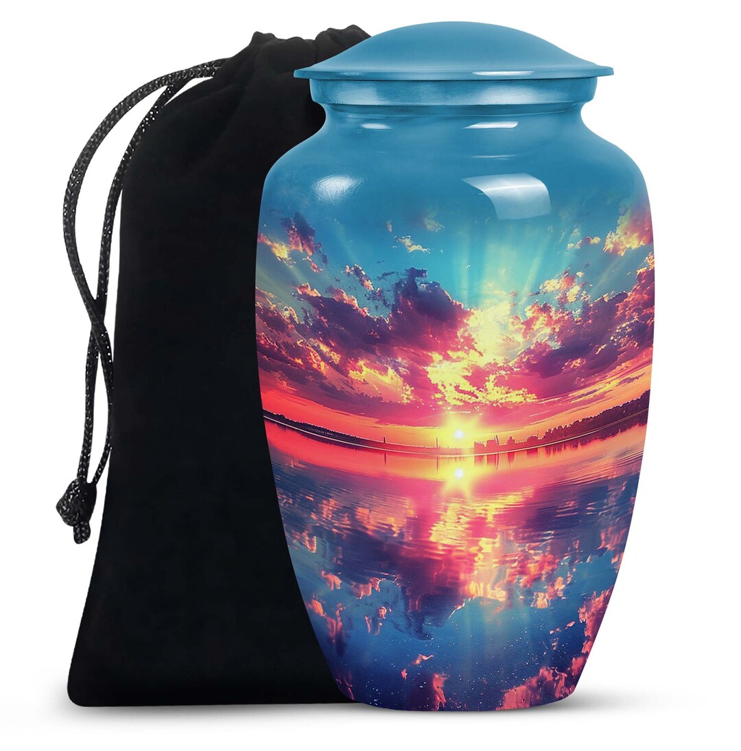 Sunset Over Water Urns for Human Ashes - Metal Urns for Ashes for ...