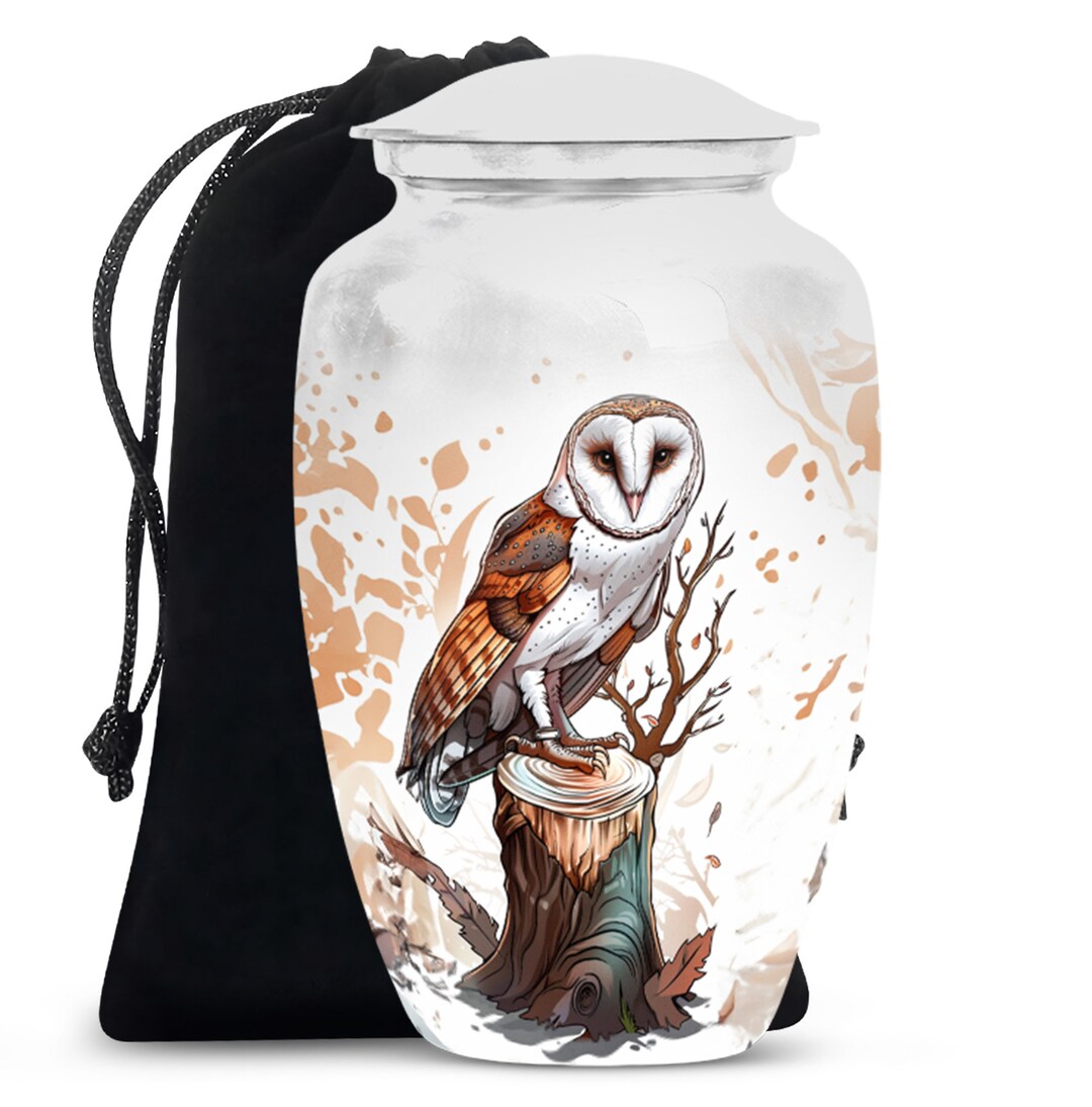 Barn Owl Urn for Human Ashes Personalized and Decorative Keepsake Urn ...