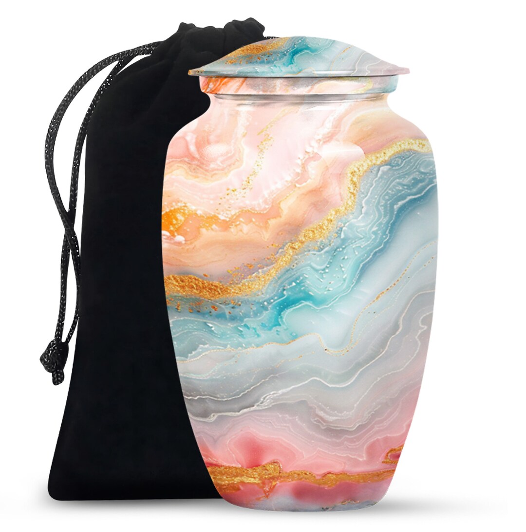 10" Swirl Pattern Urn for Human Ashes, Personalized Decorative Urn for ...