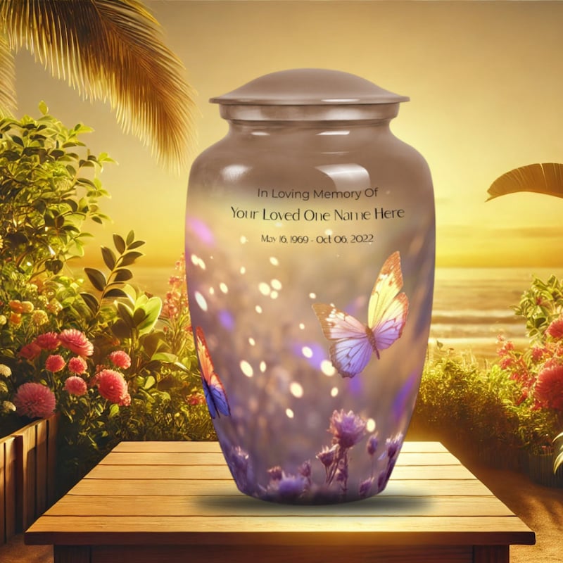 Large Blue Butterfly Urn - Etsy