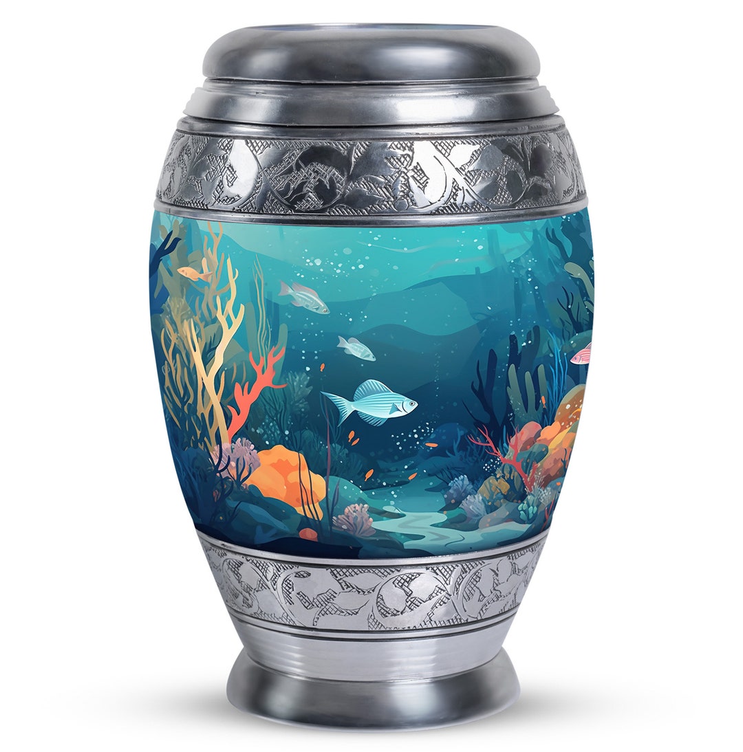 Ocean-inspired Fish Urn for Human Ashes, Decorative Modern Urn for ...