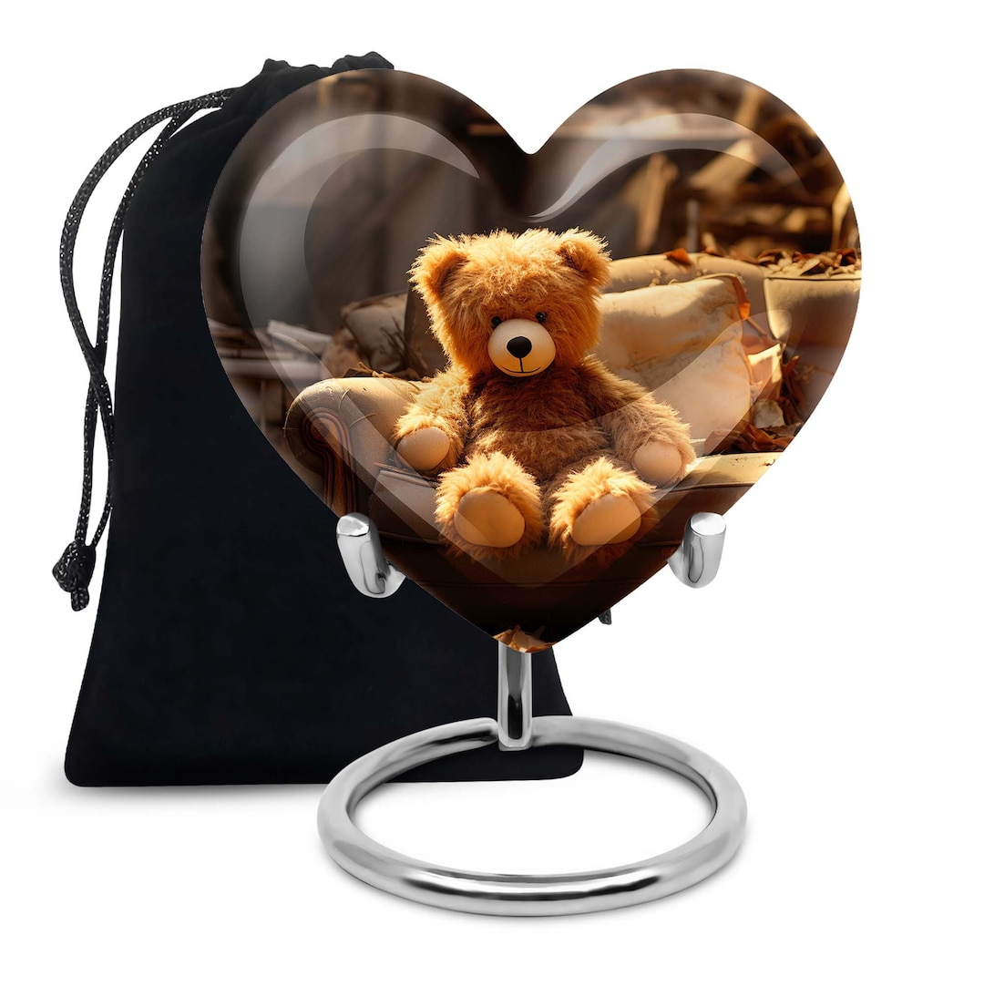 Teddy Bear Urn for Human Ashes - Cozy Fall Design, Decorative Modern ...
