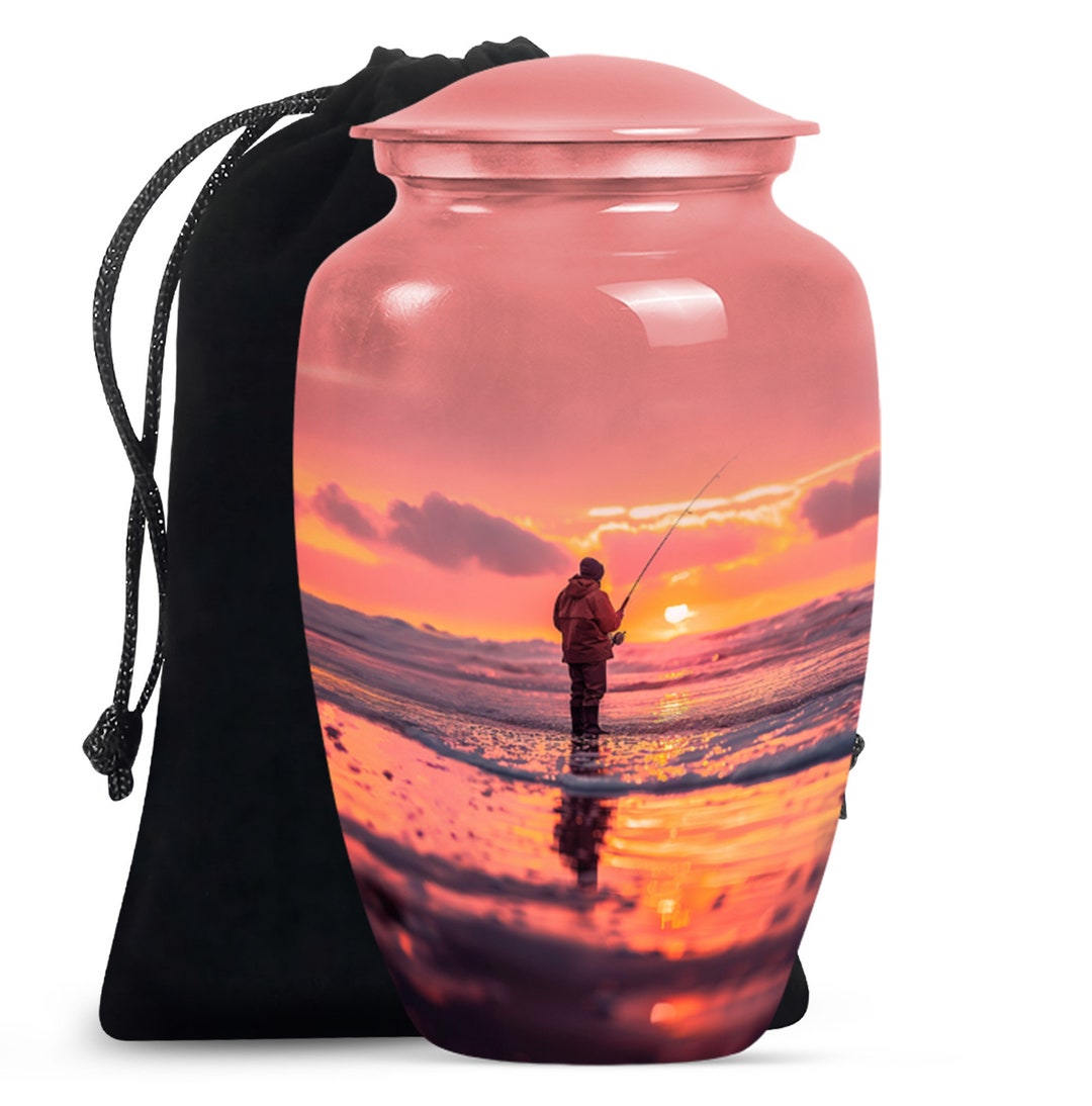 Fishing Urn for Human Ashes, Fisherman Ashes Urn, Beach Fishing Urn ...