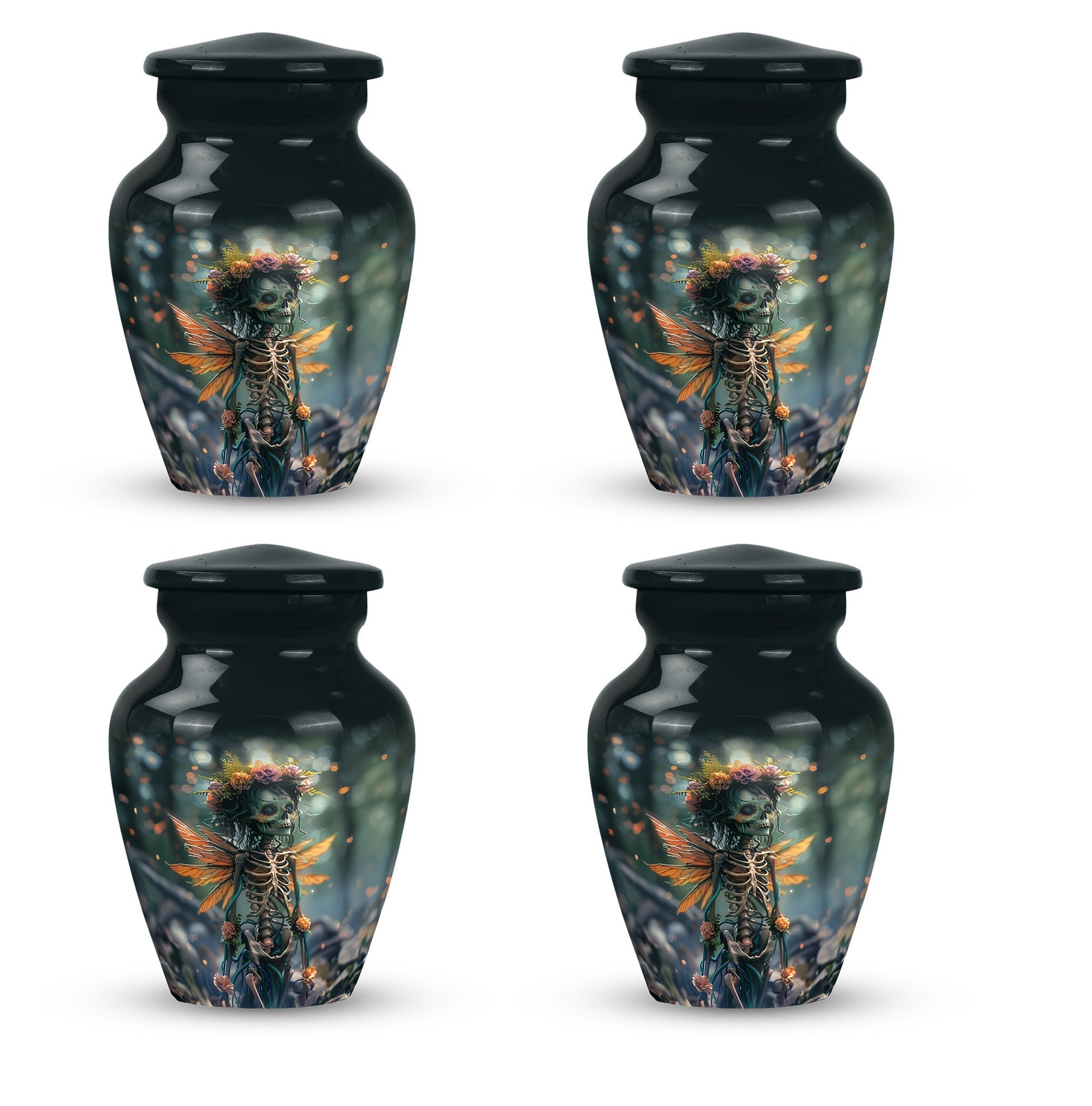 Skeleton Fairy Art Urn, Decorative Urn for Human Ashes - Metal Urns for ...