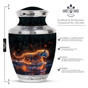 Fiery Rain Stride Tiger Burn Urns for Cremation Ashes - Modern Urns for ...