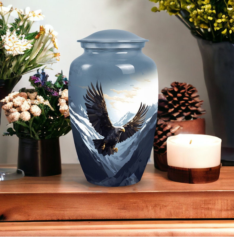 Soaring Eagle Urn for Ashes, in Loving Memory Vase, Eagle Cremation Urn ...