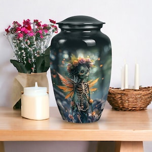 Skeleton Fairy Art Urn, Decorative Urn for Human Ashes - Metal Urns for ...