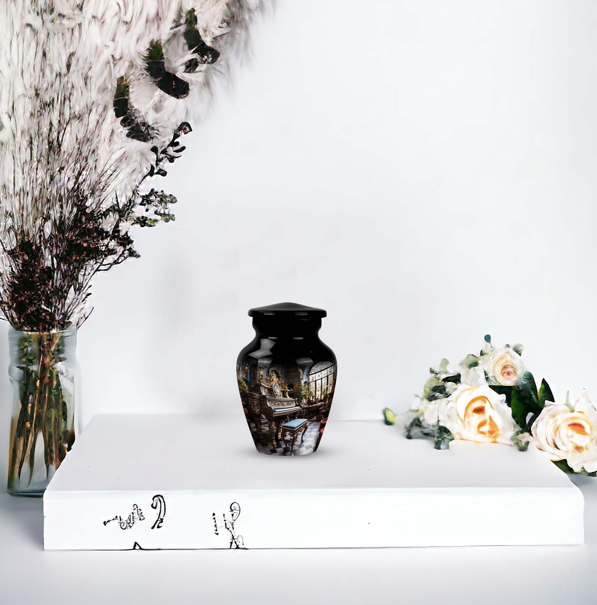 Grand Piano Decorative Urn for Human Ashes Metal Urns for Ashes for ...