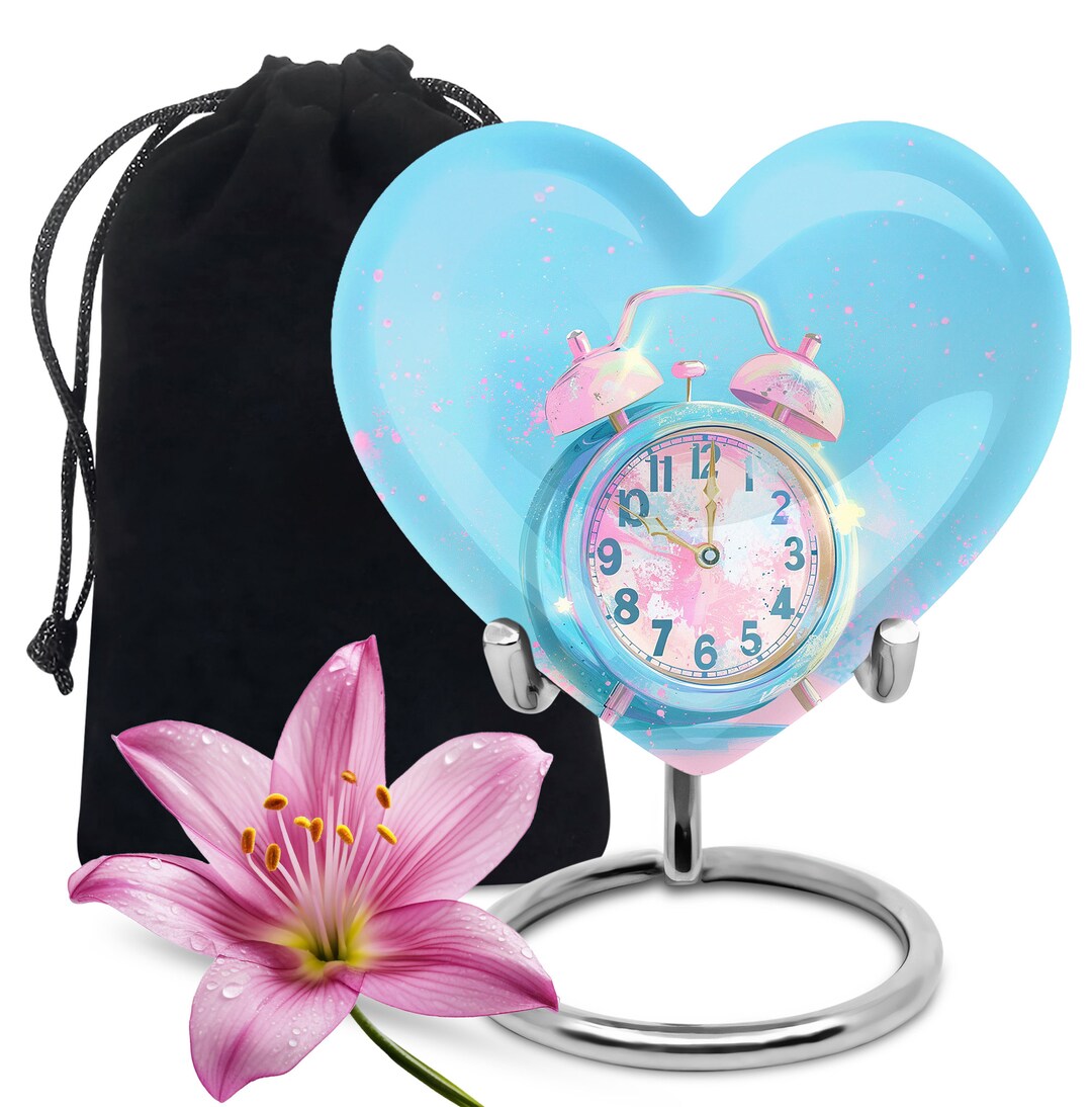 Timeless Moments Urn for Human Ashes - Whimsical Clock Design, Decorative Modern Keepsake, Adult ...