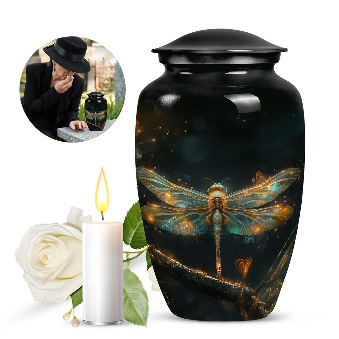 Cosmic Dragonfly in Stars Cremation Urns Personalized Urn Decorative ...