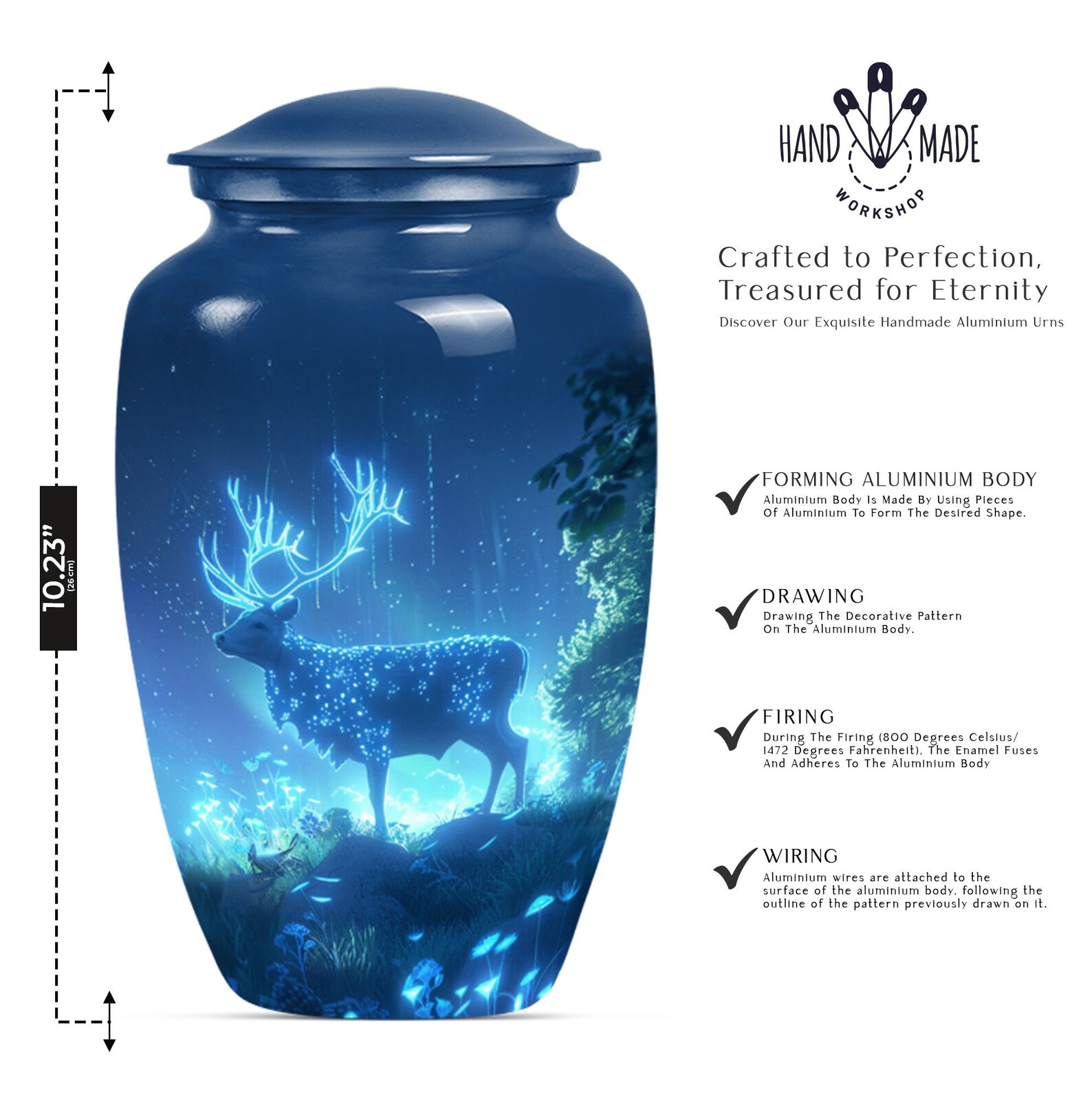 Enchanted Deer Urn for Human Ashes - Handcrafted Personalized Urn Ashes ...