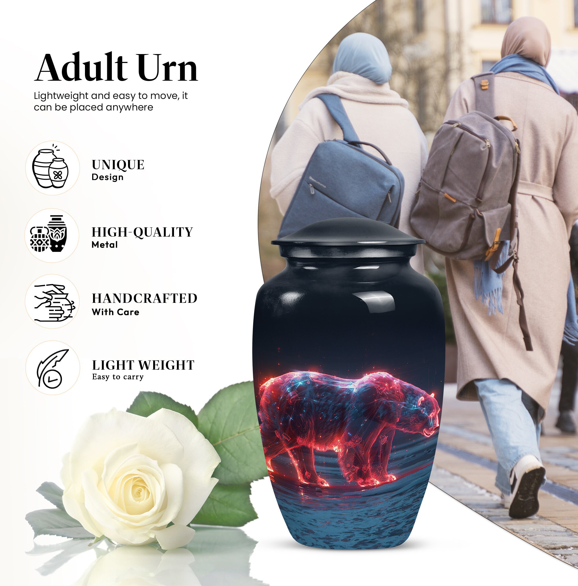 Wilderness Spirit Urn, Bear Funeral Urn, Personalized Urn for Ashes ...